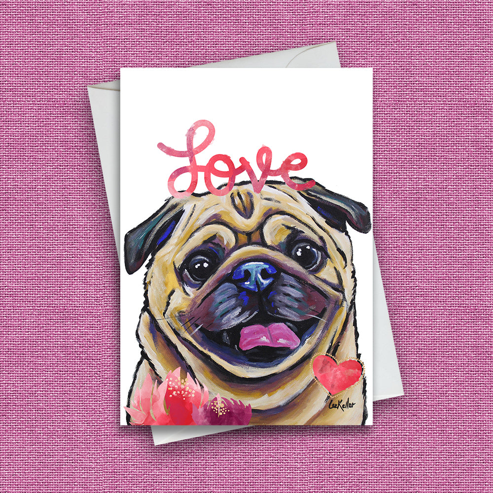 Valentine's Day Card 'Pug', Dog Valentine's Day Card – Hippie Hound ...