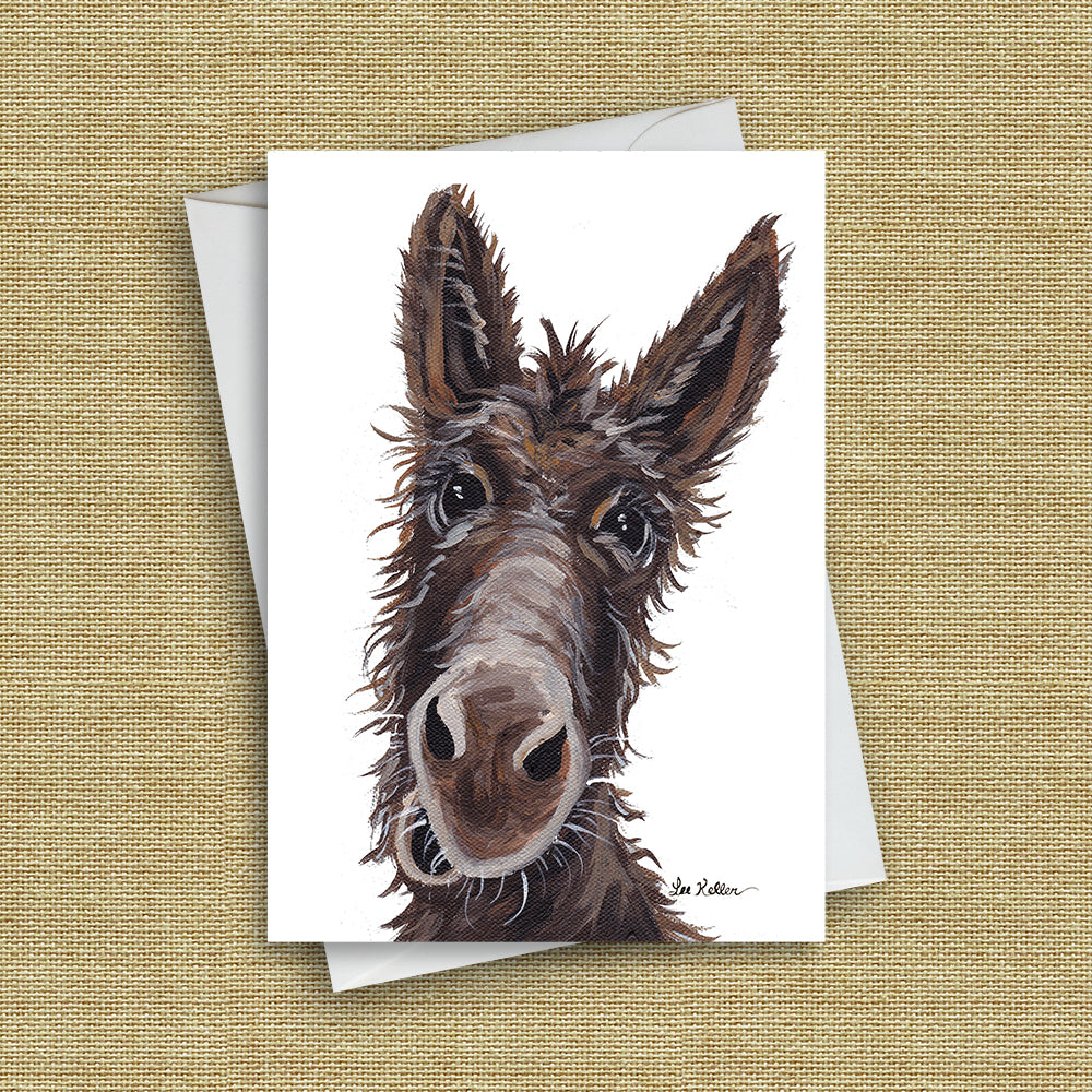 Donkey Greeting Card 'Ralph', Cute Donkey Card – Hippie Hound Studios ...