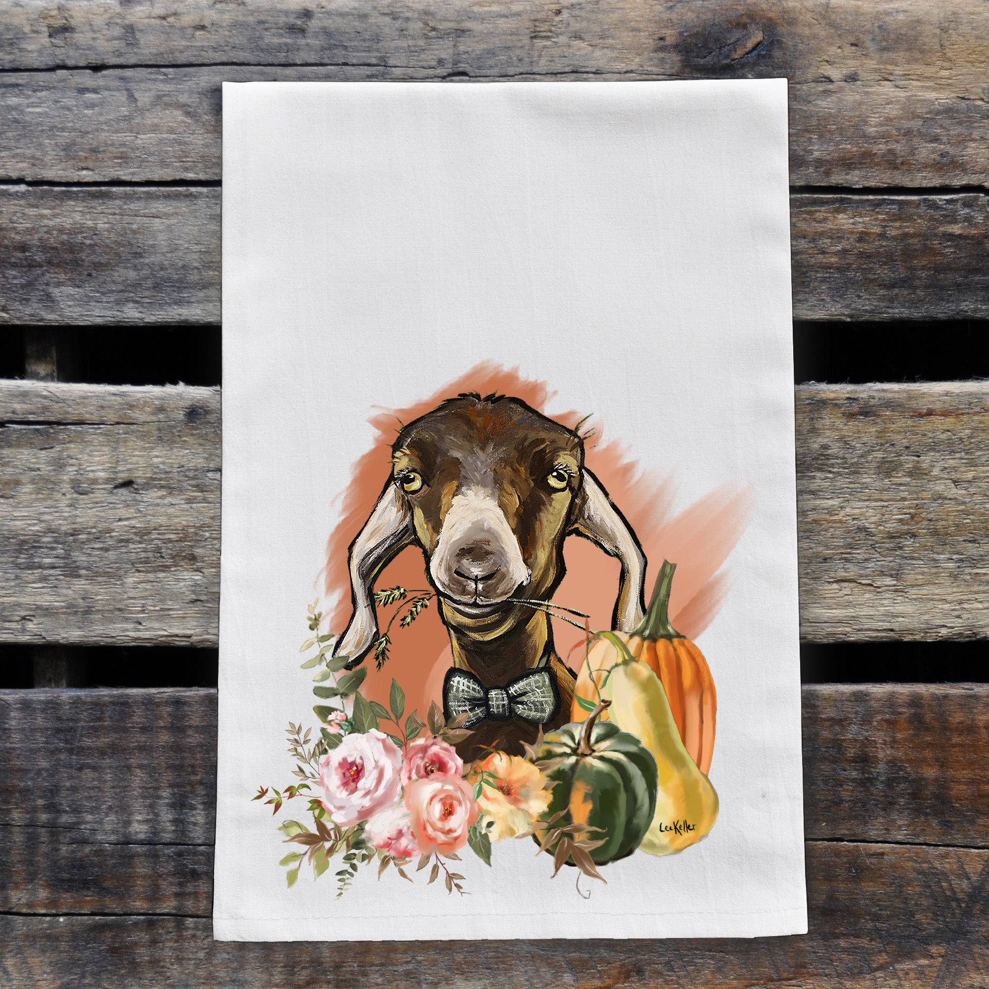 Goat Tea Towel 'Billy the Kid', Goat Kitchen Towel, Fall/Thanksgiving ...