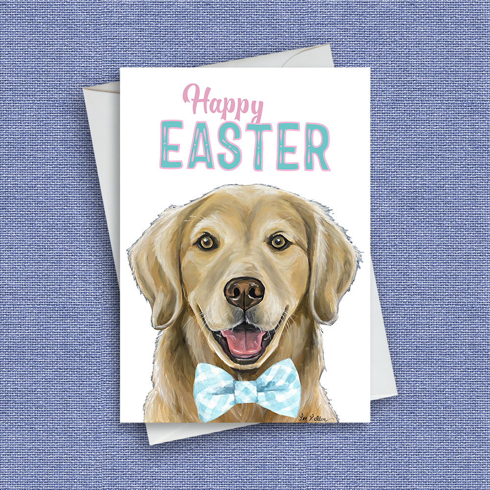 Easter Dog Greeting Card 'Golden Retriever', Cute Dog Greeting Card ...