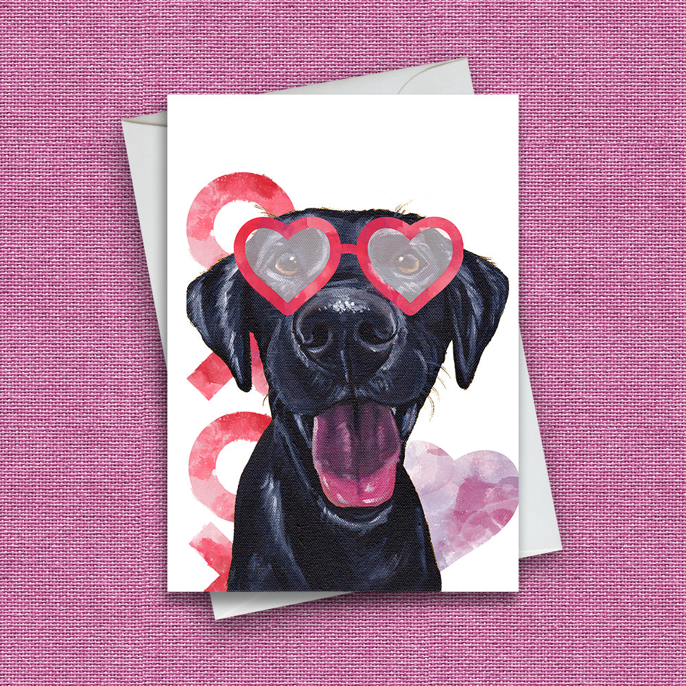 Valentine's Day Card 'Black Lab', Dog Valentine's Day Card – Hippie ...