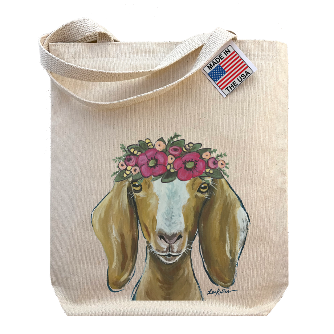 Goat Tote Bag, 'Madge' Goat Tote – Hippie Hound Studios - Featuring Art ...